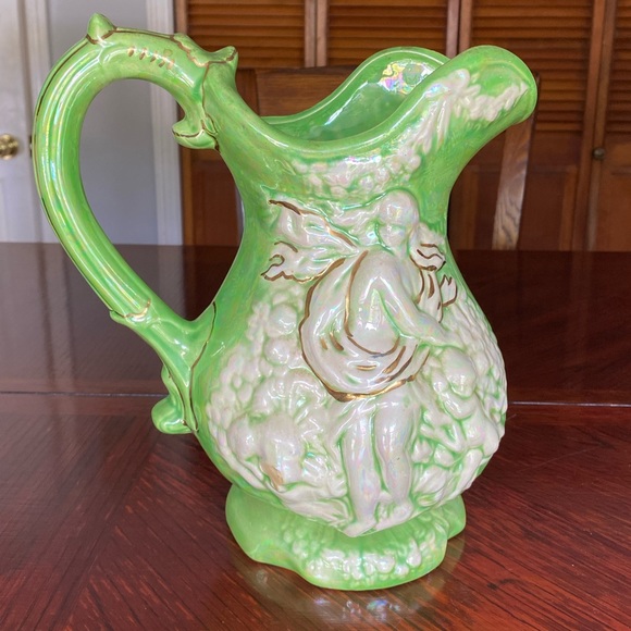 Accents | Chrome Antique Style Ceramic Caraf Handle Bright Green Angel ...